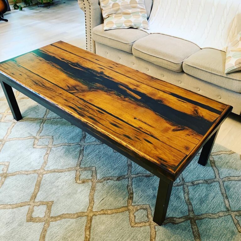 Black Oak Epoxy With Accent Barn Coffee Table - Atlanta Epoxy Tables