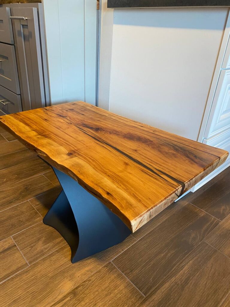 Hickory Live Edge Coffee Table - Atlanta Epoxy Tables