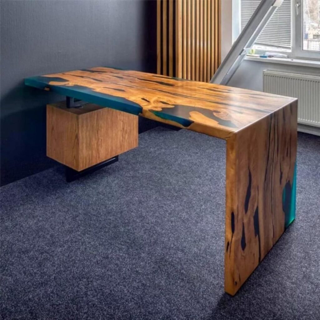 Luxury Waterfall Epoxy Office Desk - Atlanta Epoxy Tables