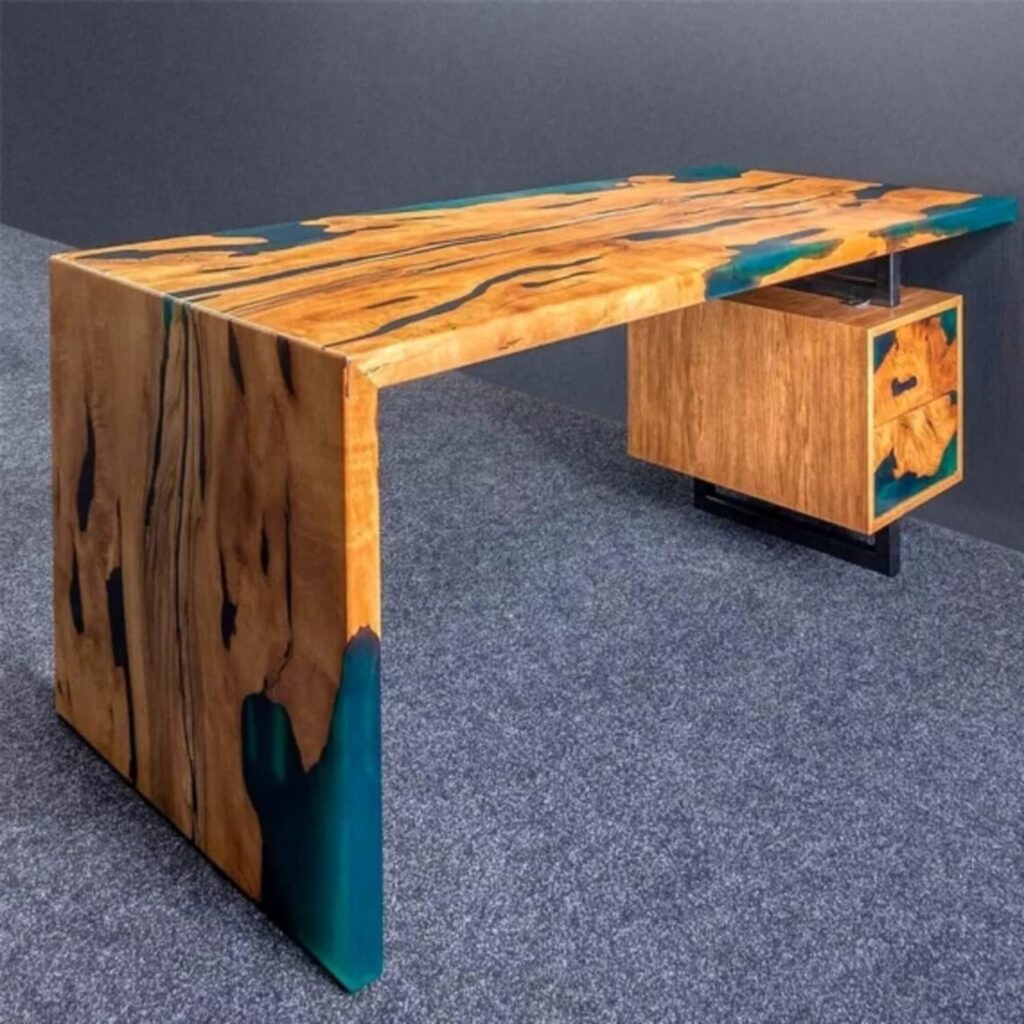 Luxury Waterfall Epoxy Office Desk - Atlanta Epoxy Tables